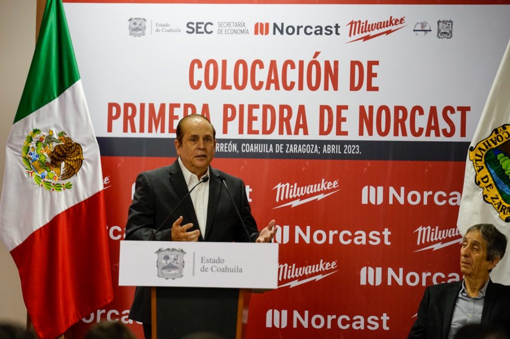 Colocan Coahuila y Torreón primera piedra de la empresa Norcast