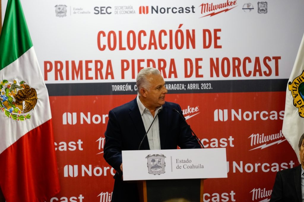 Colocan Coahuila y Torreón primera piedra de la empresa Norcast