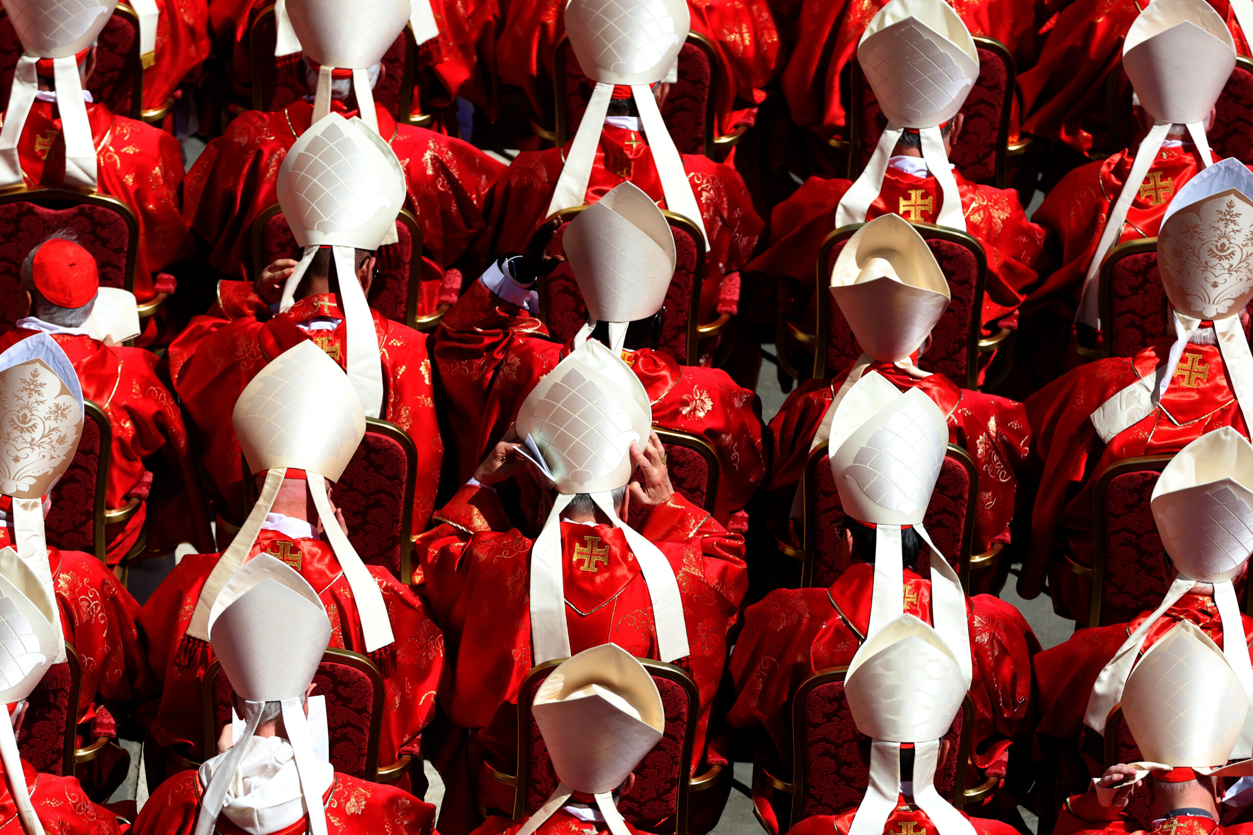 Cardinal Red Stands Out in the Square During Pope Francis' Funeral | El ...